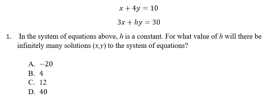 How to Answer Systems of Equations Problems on the SAT Math Section